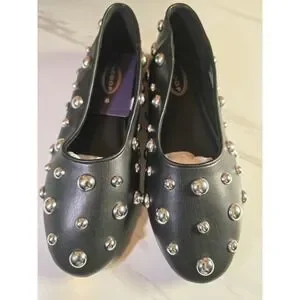 a new day | Shoes | A New Day Sammie Studded Ballet Flats Black Silver ...